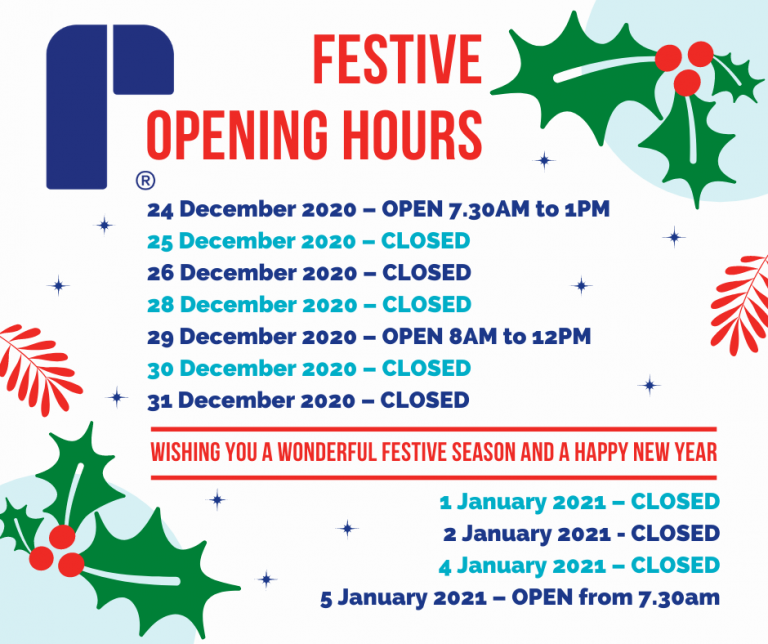 Festive Opening Hours 2020-2021 – Richmonds
